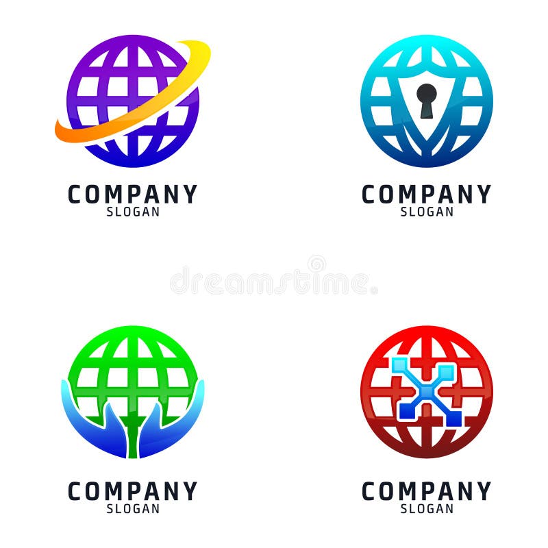 Global Set of Logo Design Technology Stock Vector - Illustration of ...