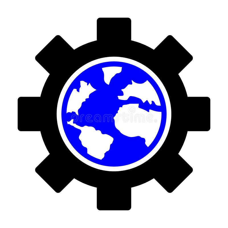 Global Setting Vector Outline Icon Illustration. Editable Stroke Stock ...