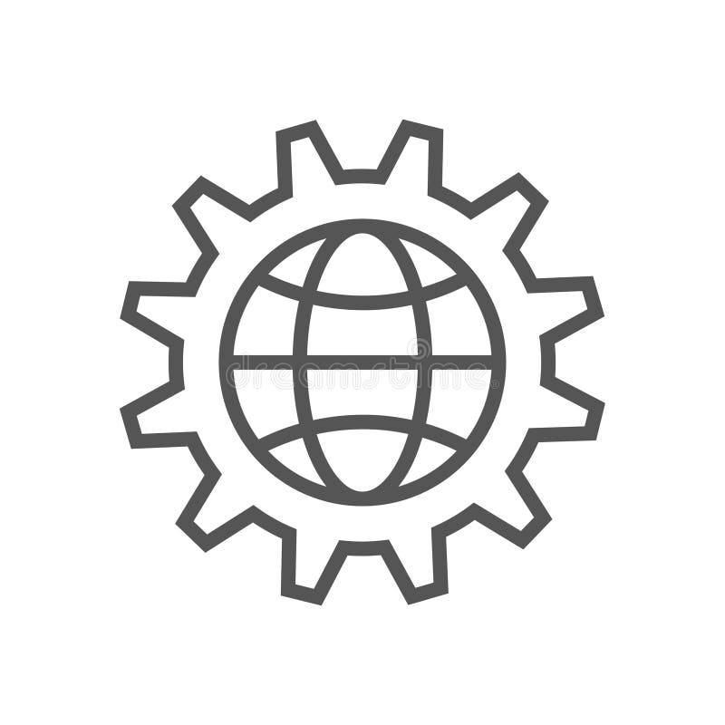 Global Setting Vector Outline Icon Illustration. Editable Stroke Stock ... Global Setting Vector Outline Icon Illustration. Editable Stroke Stock ...