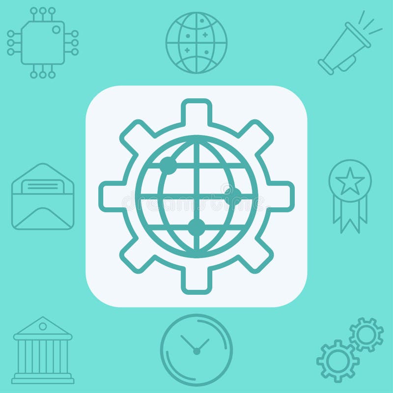Global Settings Vector Icon Sign Symbol Stock Illustration ...