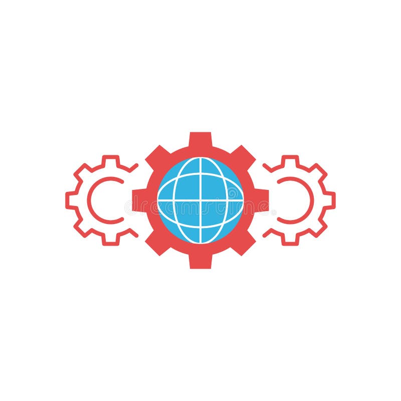 Global Settings Vector Icon Symbol Isolated on White Background Stock ...