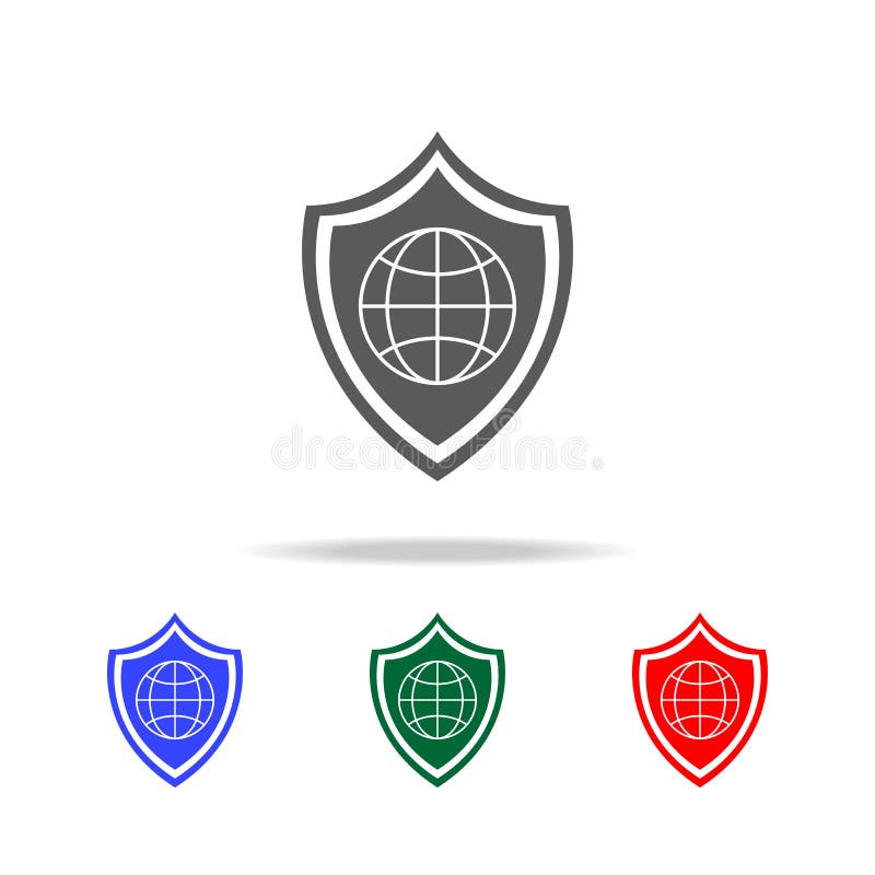 Global Shield Icon. Elements of Cyber Security Multi Colored Icons ...
