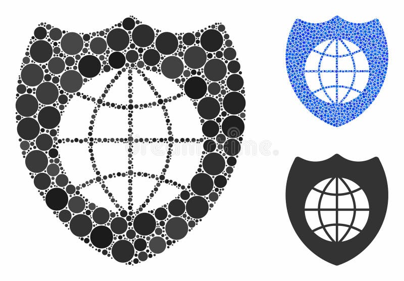 Global Shield Composition Icon of Circle Dots Stock Illustration ...