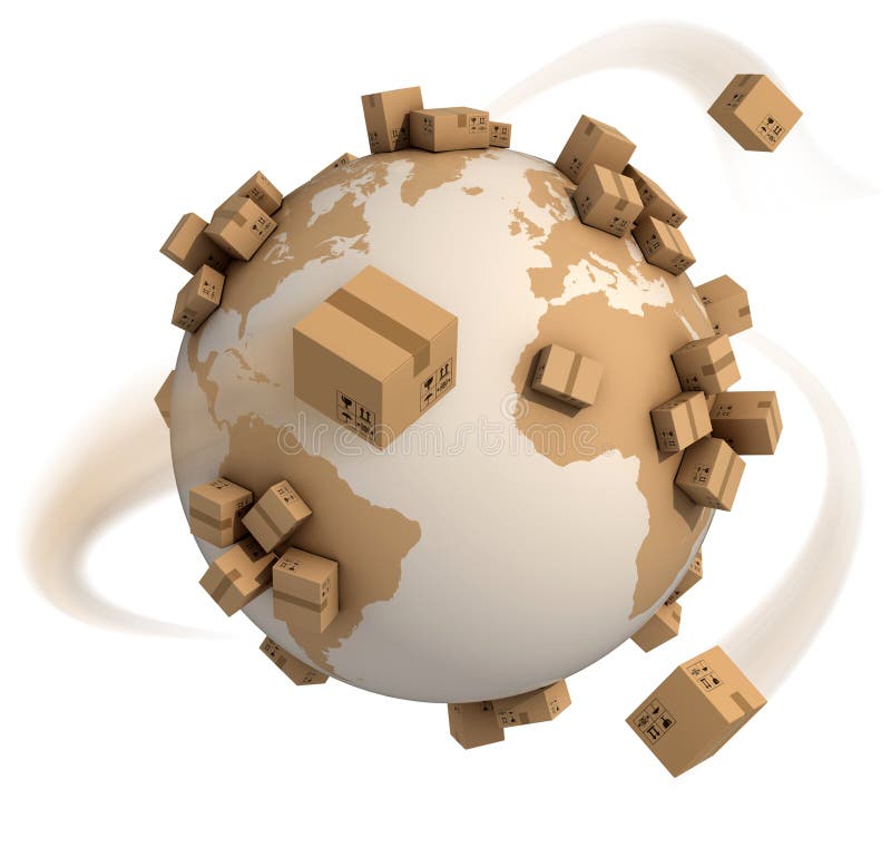Global shipment 3d concept stock illustration. Illustration of ...