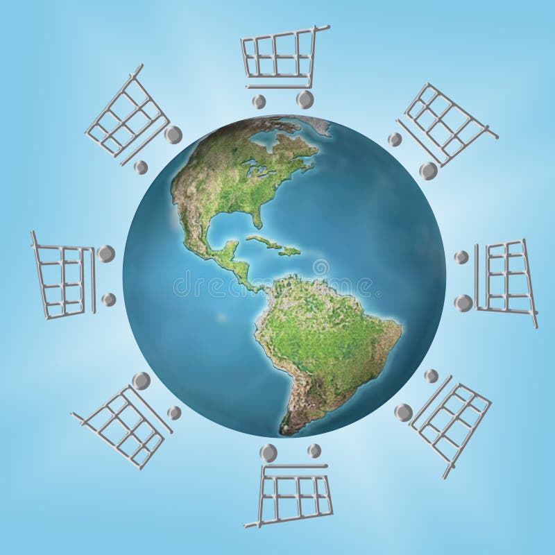 Global shopping stock illustration. Illustration of icon - 964668