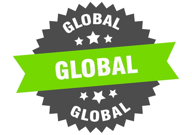 Global Sign. Round Ribbon Label Set. Seal Stock Vector - Illustration ...