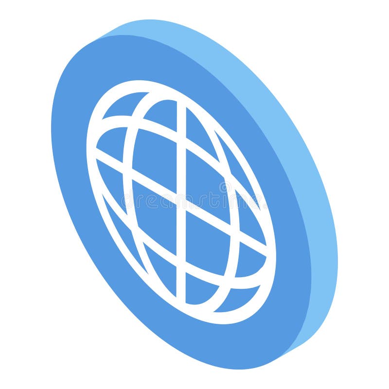 Global Sign Icon, Isometric Style Stock Vector - Illustration of ...