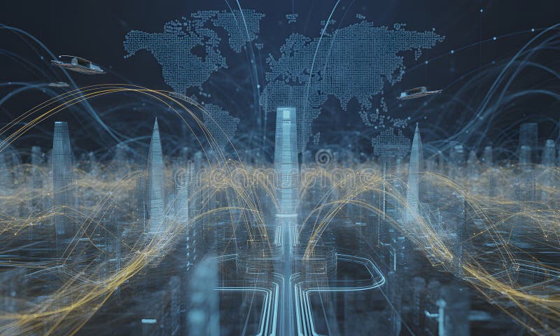 Global Smart City Network stock illustration. Illustration of ...