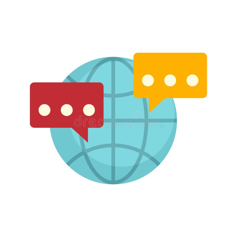 Global Chat Icon, Outline Style Stock Vector - Illustration of computer ...