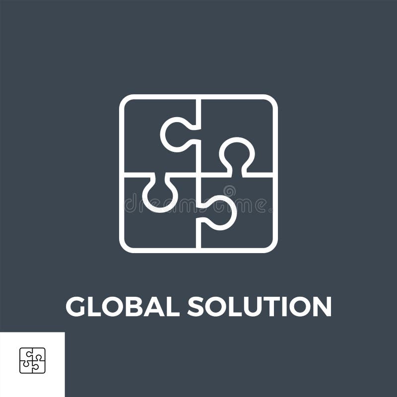 Global Solution Line Icon stock vector. Illustration of inspiration ...