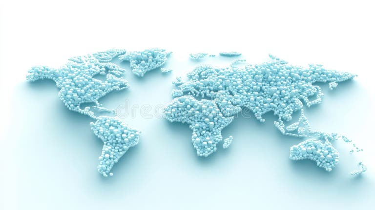 World Map Visualization Crafted from Interconnected Spheres, Exploring ...