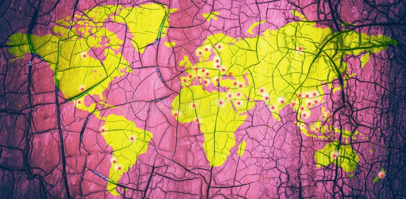 Global Spread of Coronavirus Disease on the World Map Stock Photo ...