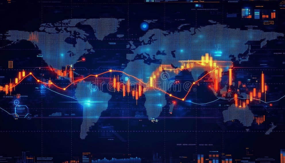 Global Stock Market Data Visualization, Financial Chart with ...