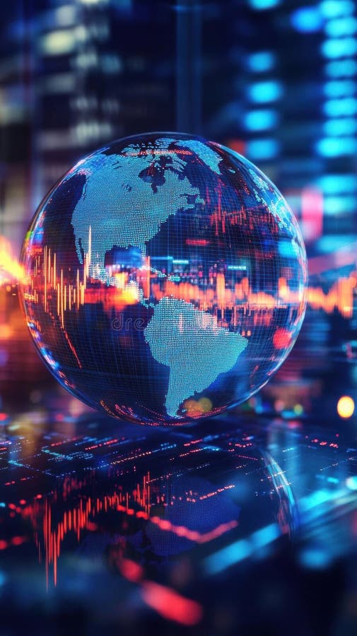 Global Stock Market, a Digital World Stock Image - Image of investment ...