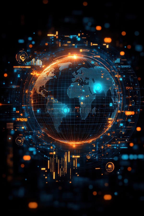 Global Stock Market Overview with Digital World Map and Data Stock ...
