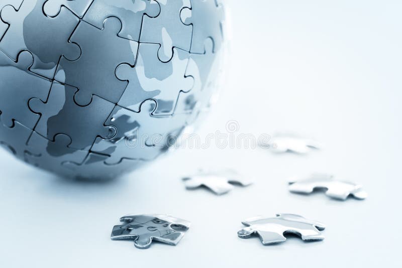 Global Strategy Globe Jigsaw Puzzle Stock Image - Image of jigsaw ...