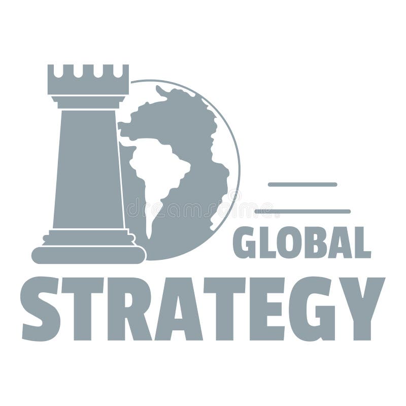 Global Strategy Logo, Simple Gray Style Stock Vector - Illustration of ...