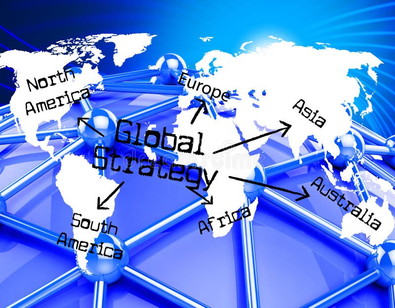 Global Strategy Means Globalization Globe and Solutions Stock ...