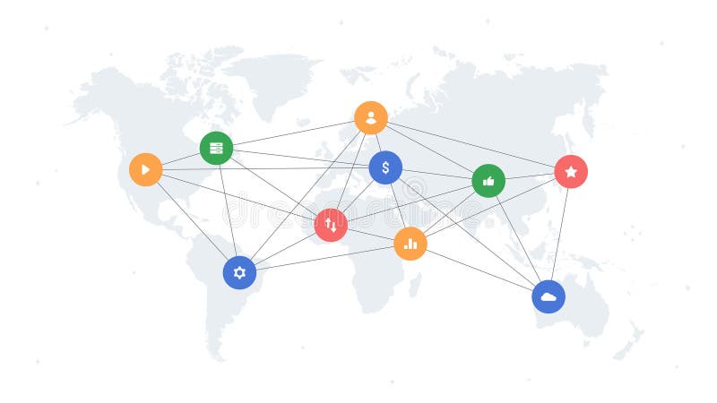 Global Structure at Map Vector Concept Stock Vector - Illustration of ...