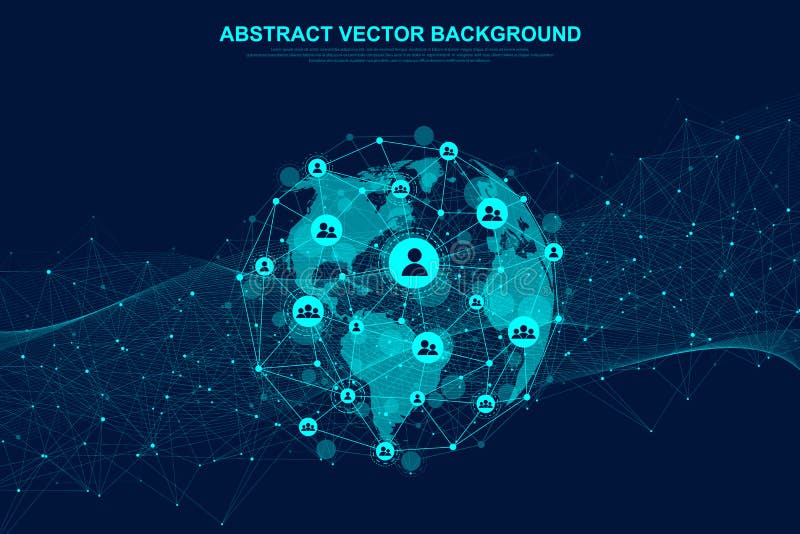 Global Structure Networking and Data Connection Concept. Social Network Communication in the ...