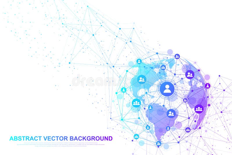 Global Structure Networking and Data Connection Concept. Social Network Communication in the ...