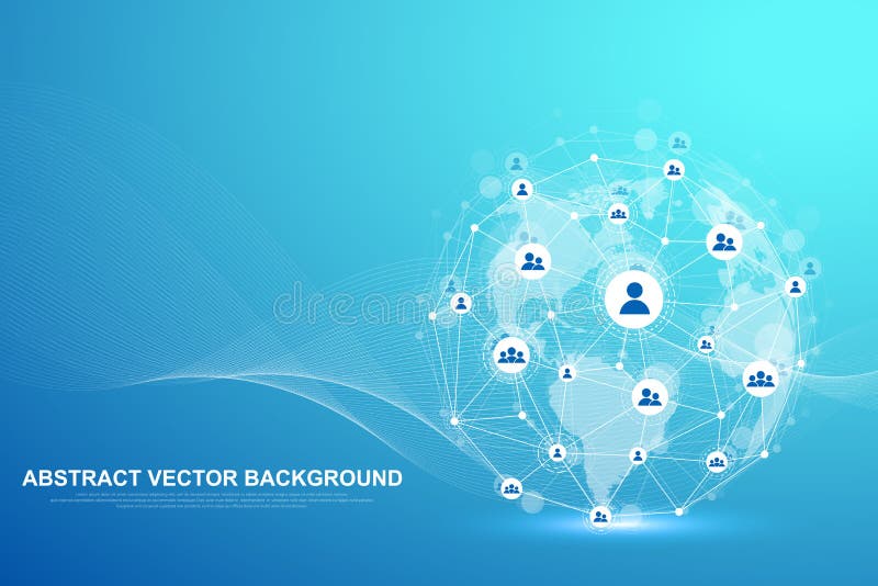 Global Structure Networking and Data Connection Concept. Social Network Communication in the ...