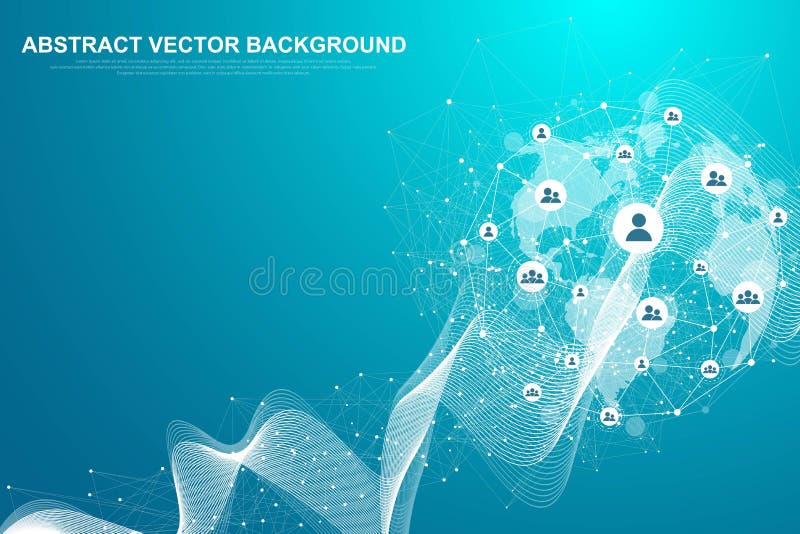 Global Structure Networking and Data Connection Concept. Social Network Communication in the ...