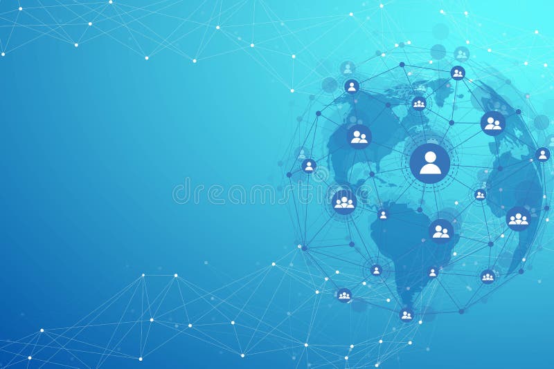 Global Structure Networking and Data Connection Concept. Social Network Communication in the ...