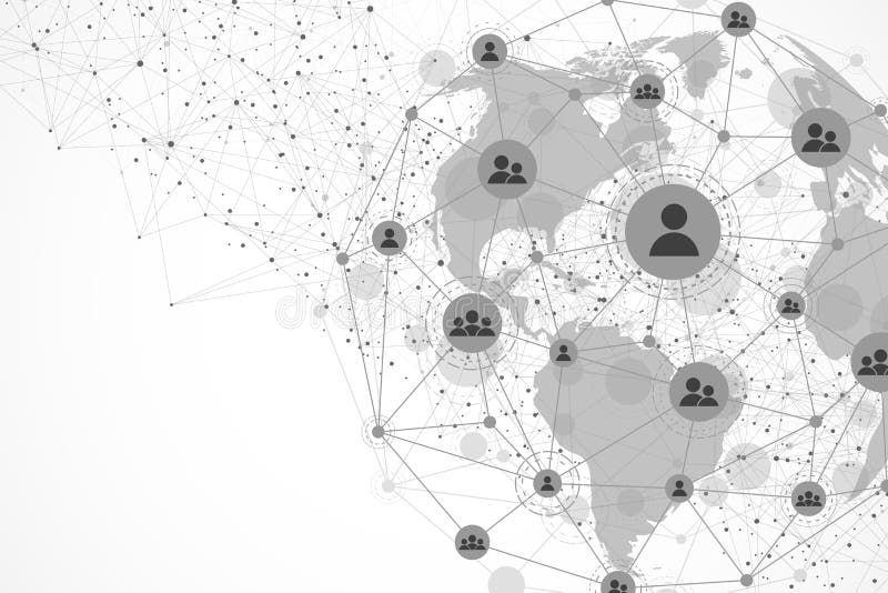 Global Structure Networking and Data Connection Concept. Social Network Communication in the ...