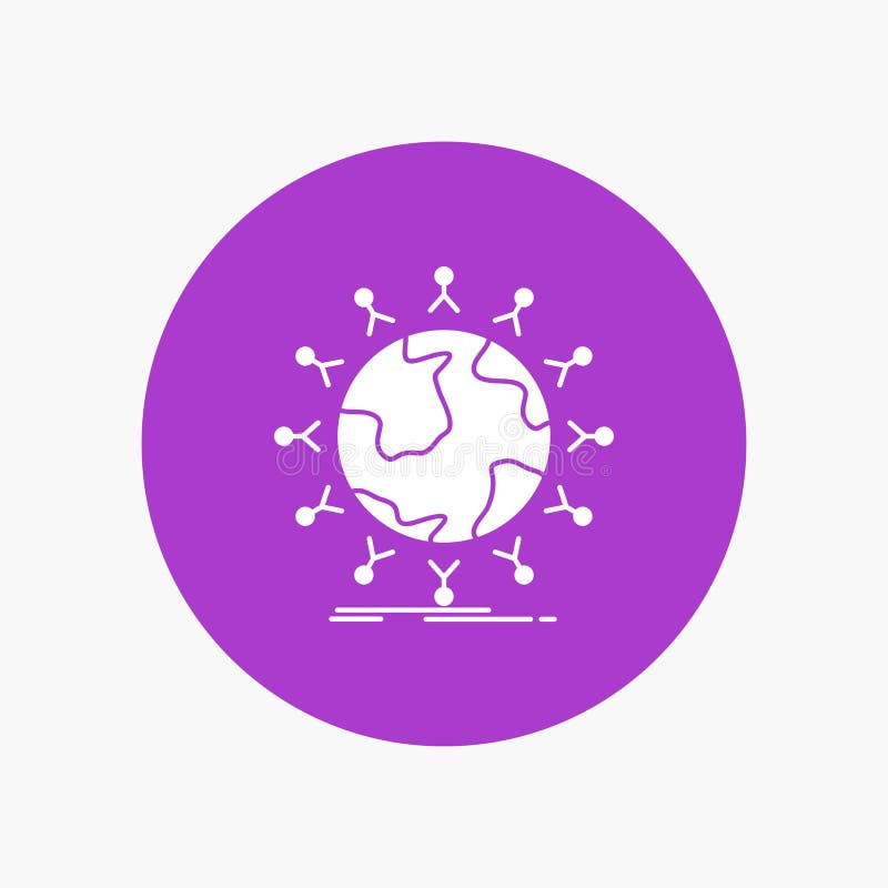 Global, Student, Network, Globe, Kids White Glyph Icon in Circle ...