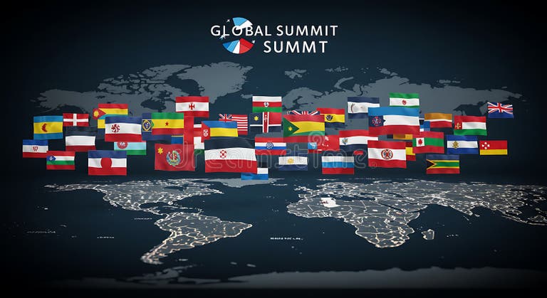 Global Summit: a World of Nations United Stock Illustration ...