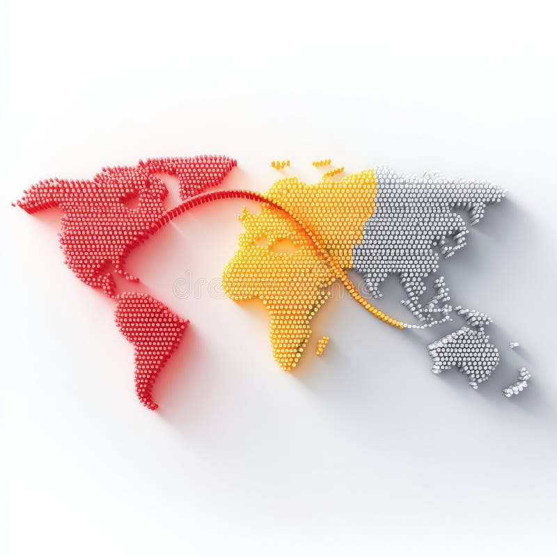 Global Supply Chain Cloud Map with Colorful Dots Representation Stock ...