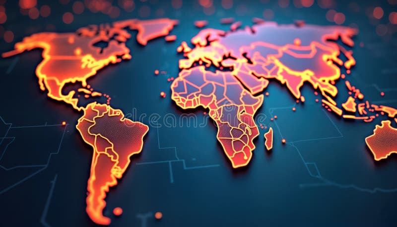 Global Supply Chain Map Visualization. Complex Network of ...