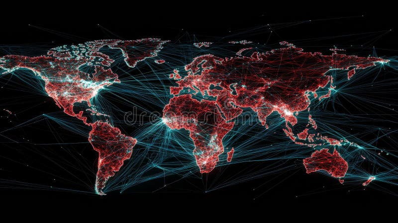 Global Supply Chain Network with Integrated Nodes and Visual Graphics ...