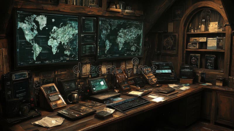 Global Surveillance Command Center Stock Photo - Image of interior ...