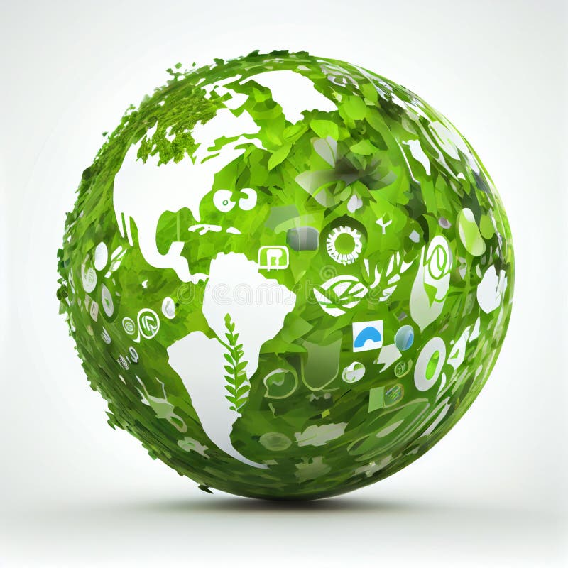 Global Sustainability: a Spinning Green Globe in Action Stock ...