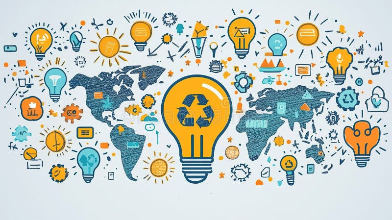 Global Sustainable Innovation Concept Stock Illustration - Illustration ...