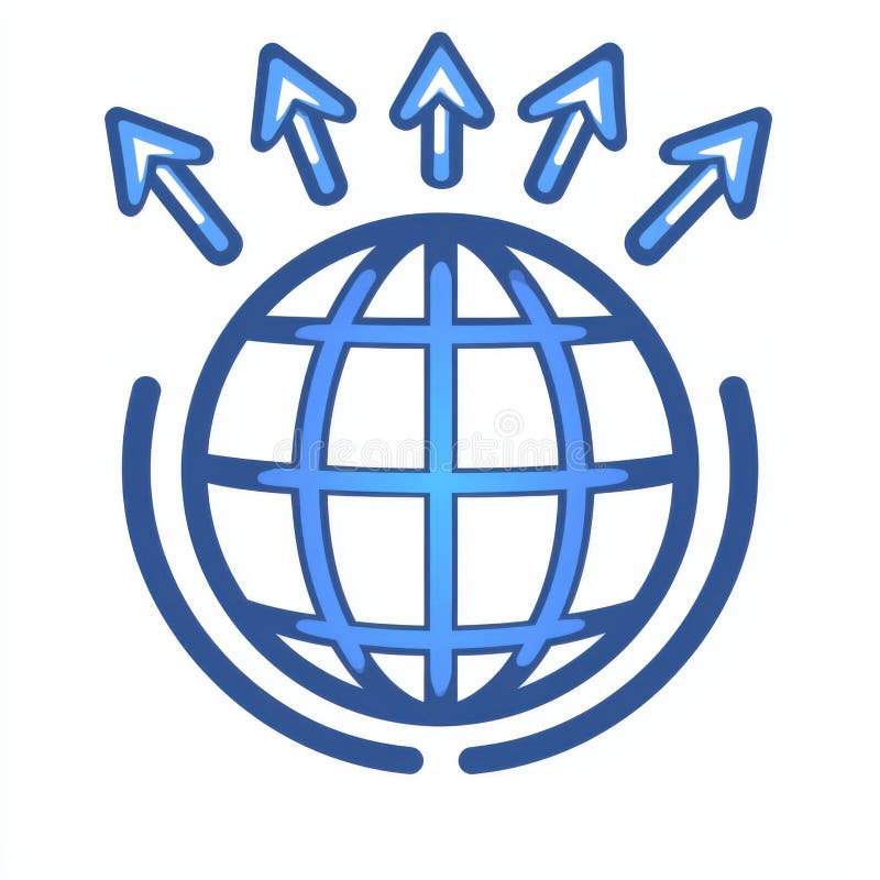 Global Symbol with Upward Arrows Representing Growth and Progress Stock ...