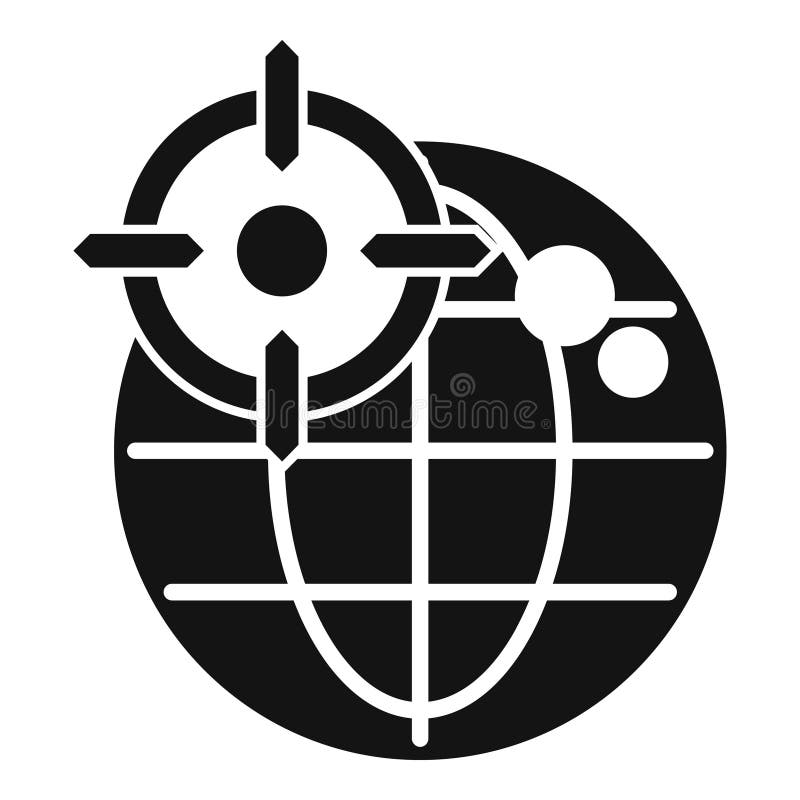 Global Target Aiming Earth Globe with Crosshair Stock Illustration ...
