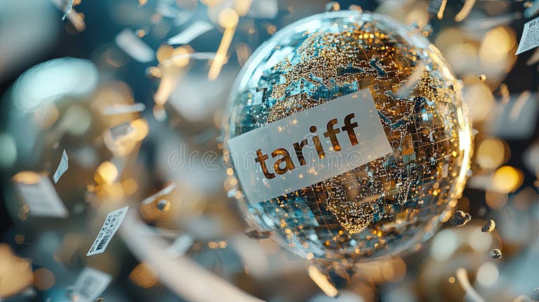 Global Tariff Concept with Floating Documents Stock Illustration ...