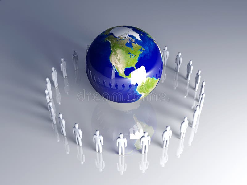 Global Unity through Diversity Stock Illustration - Illustration of ...