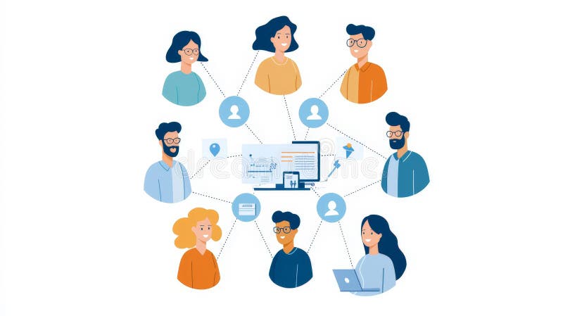 Global Team Collaboration Network Connection Stock Illustration ...
