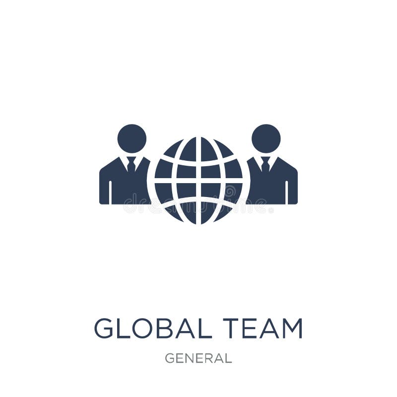 Global Team Icon. Trendy Flat Vector Global Team Icon on White B Stock ...