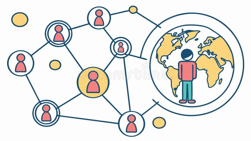 Global Team Network, Connected People Across the World, Vector Design ...