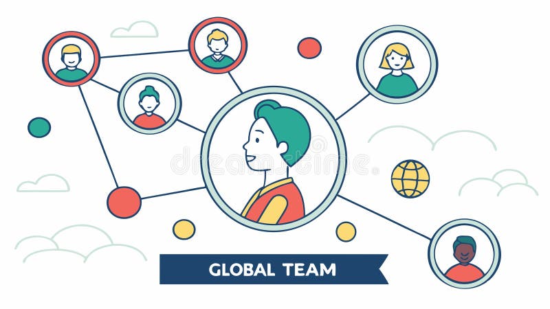 Global Team Network & Remote Collaboration, Vector Design Generative AI Stock Vector ...