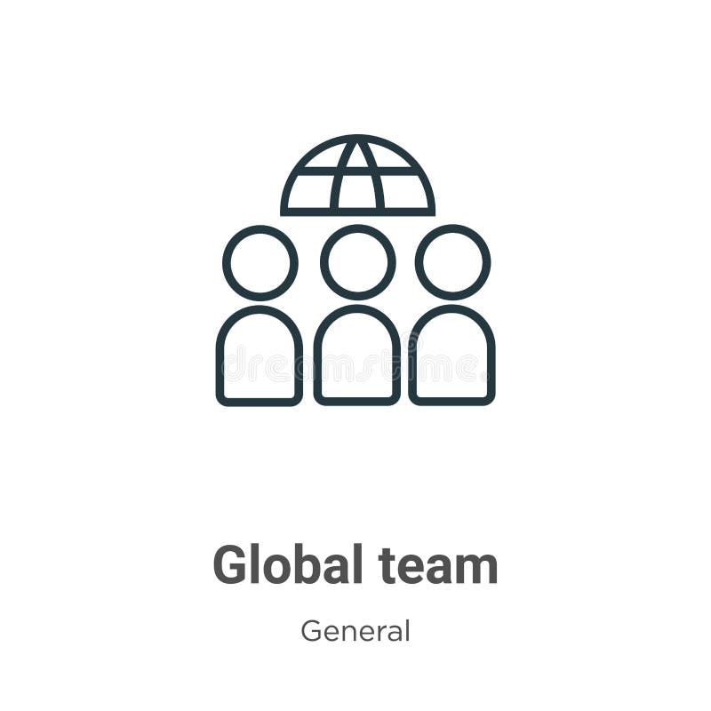 Global Team Line Icon Concept. Global Team Flat Vector Symbol, Sign ...