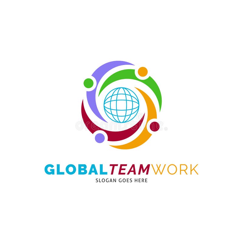 Global Team Work or People Group Icon Vector Logo Template Illustration ...