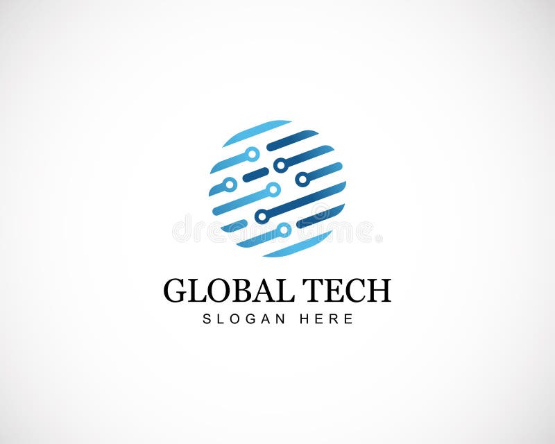 Global Tech Logo Creative Design Concept Circle System Connect Stock ...