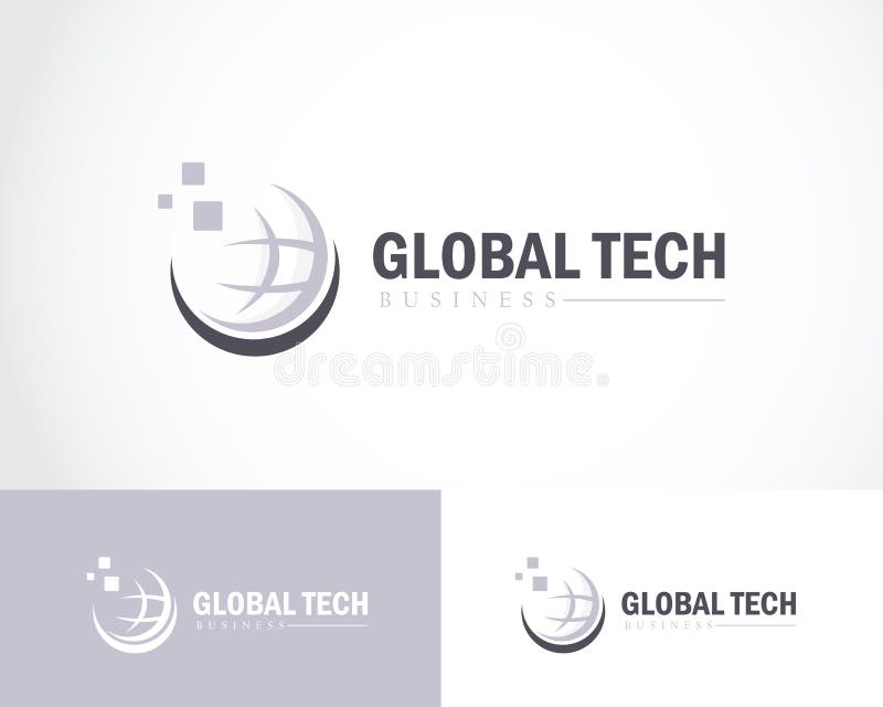 Global Tech Logo Creative Pixel World Connect Data Design Template ...