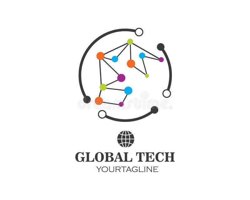 Global Tech Logo Icon Illustration Vector Stock Vector - Illustration ...